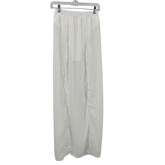 Unbranded | Swim | White Sheer Maxi Skirt Swim Cover Up High Slit ...